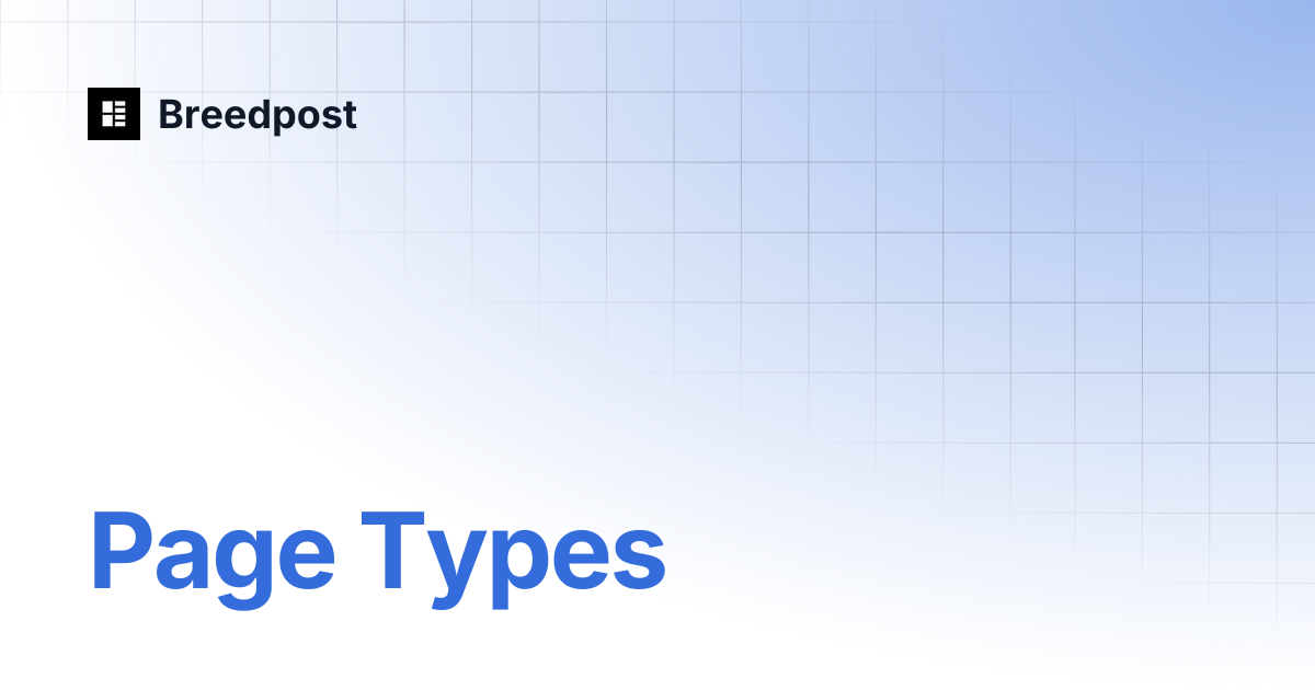 Page Types | Breedpost